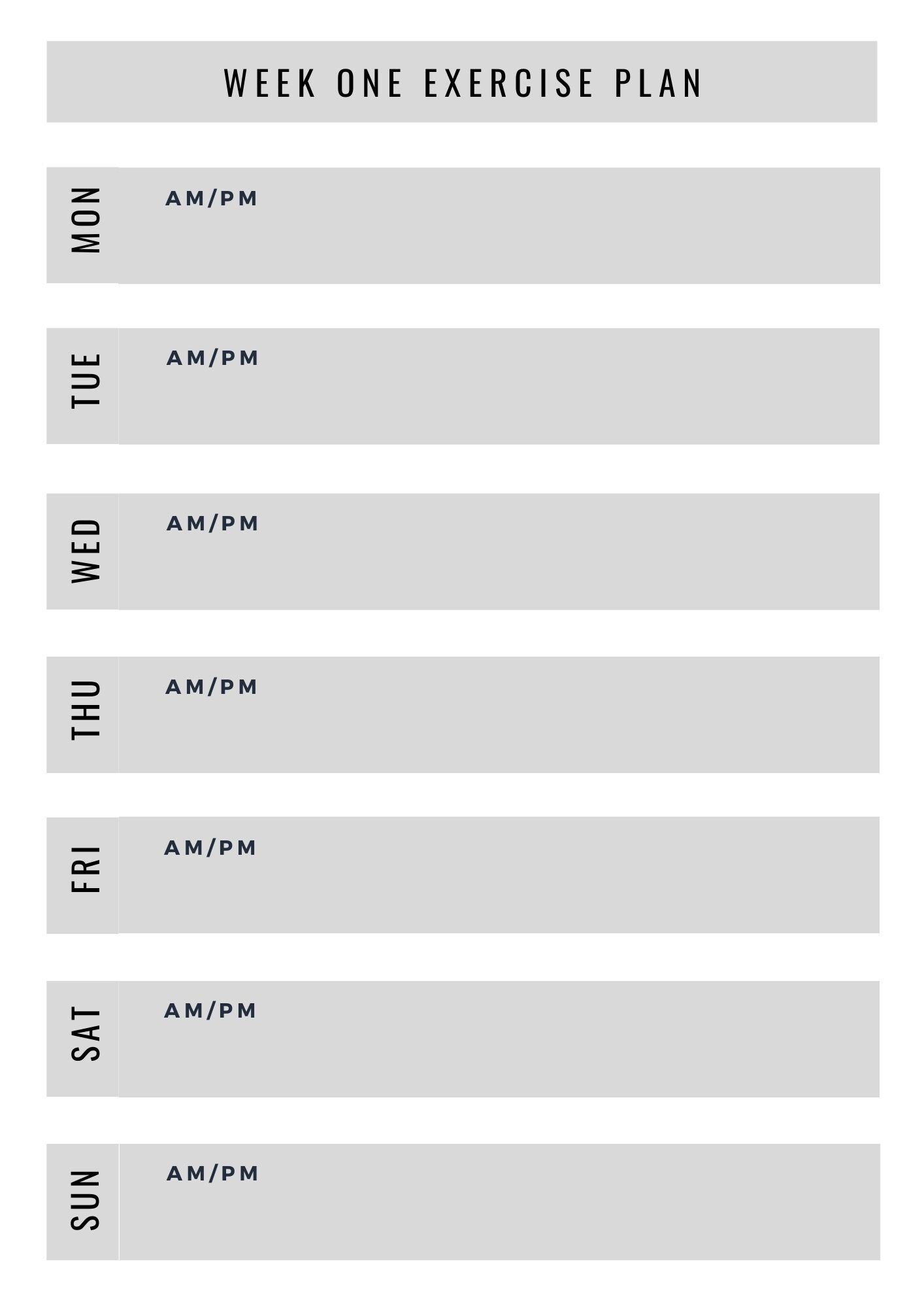 PRINTABLE DOWNLOAD 6 Week Exercise Training Diary - Etsy