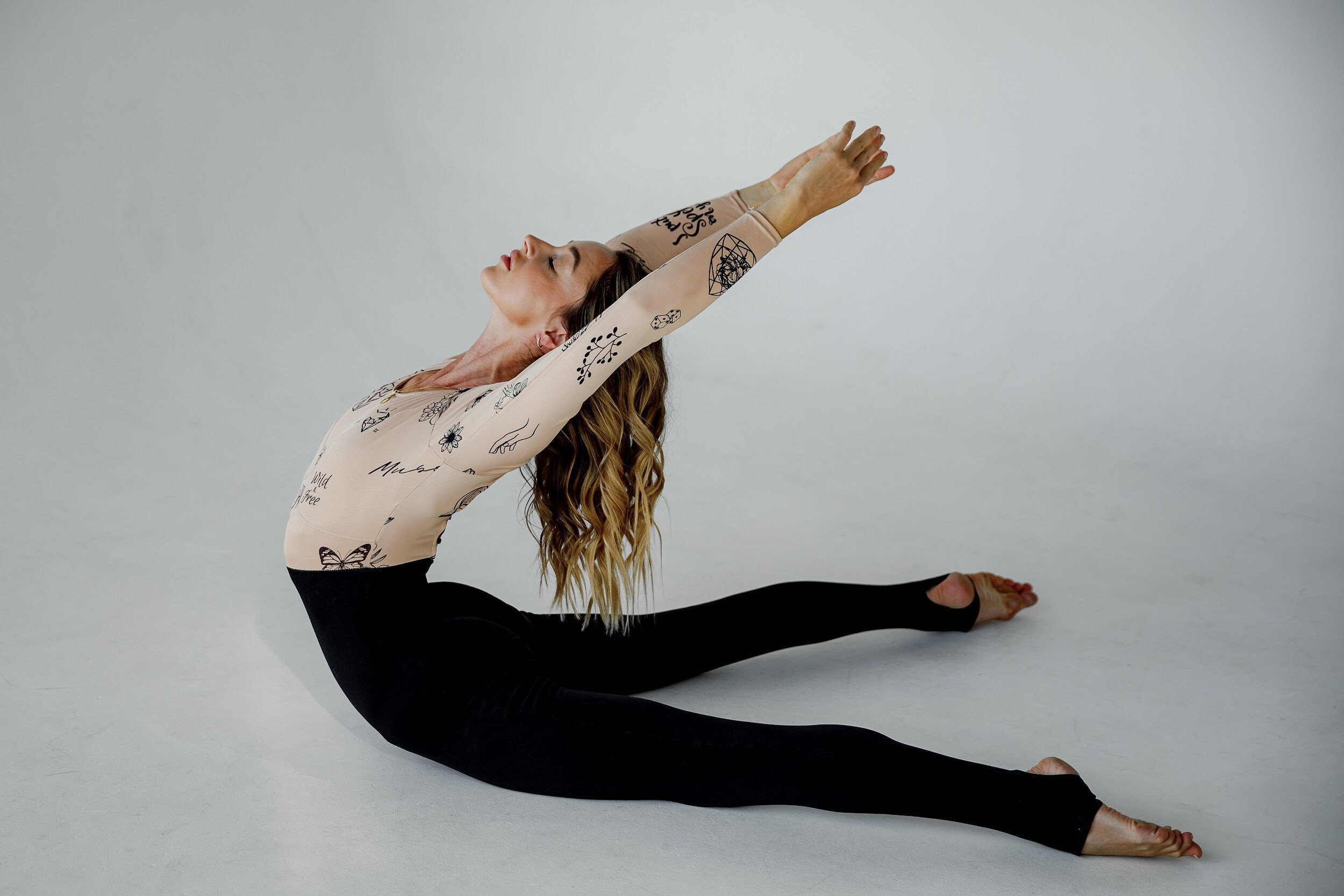 Tattoo Open Back Bodysuit Leotard Jumpsuit Costume Unitard Wear for ...