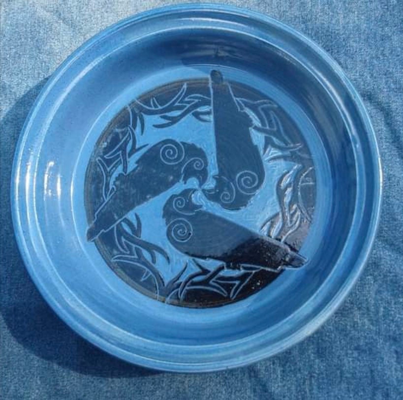 Triple Celtic Ravens Platter | Etsy
