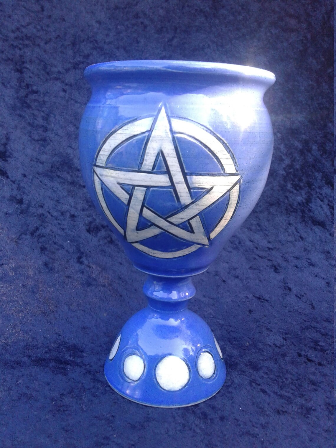 Blue Pentacle Moon Phase Chalice - Etsy
