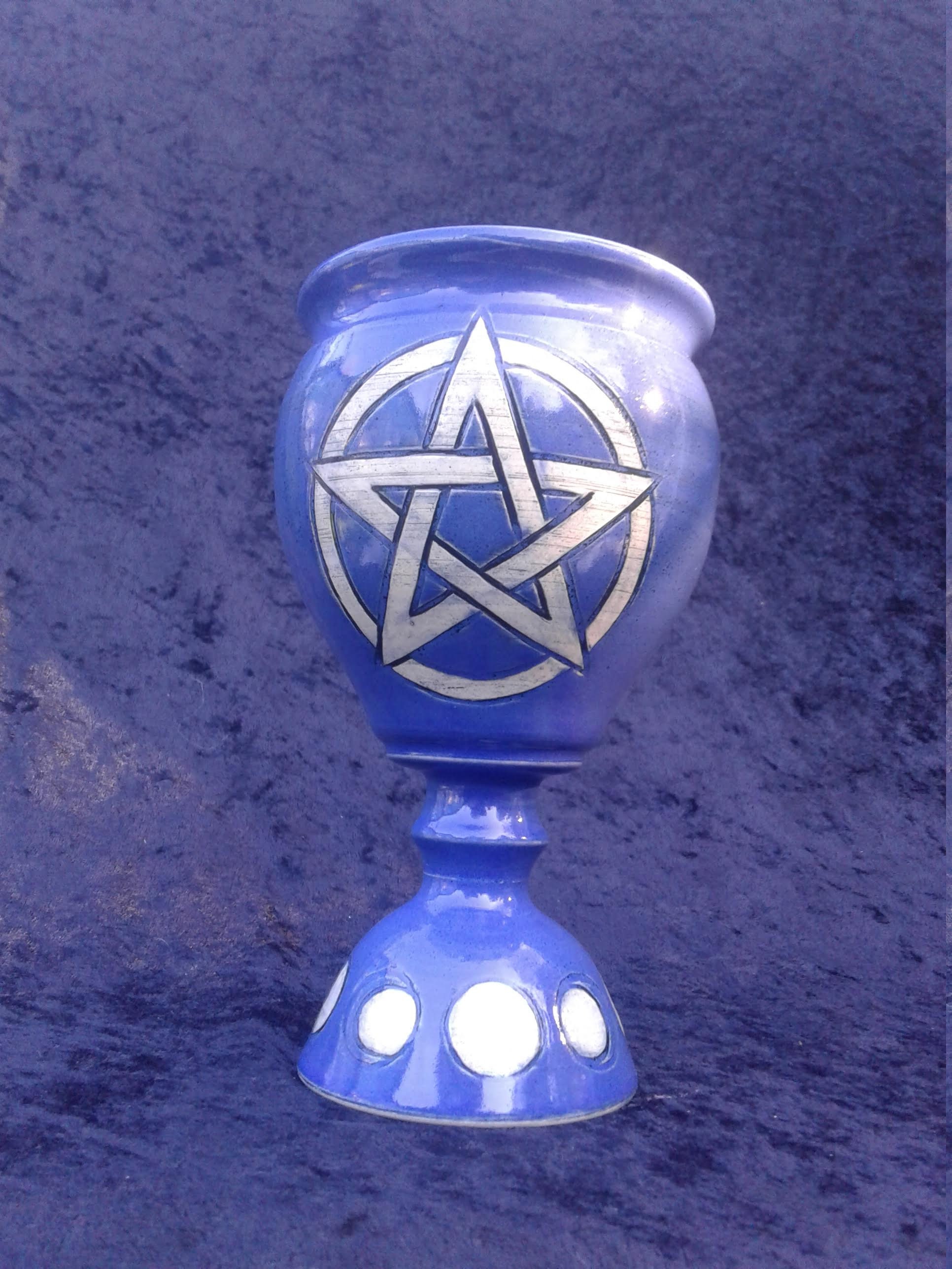 Blue Pentacle Moon Phase Chalice | Etsy