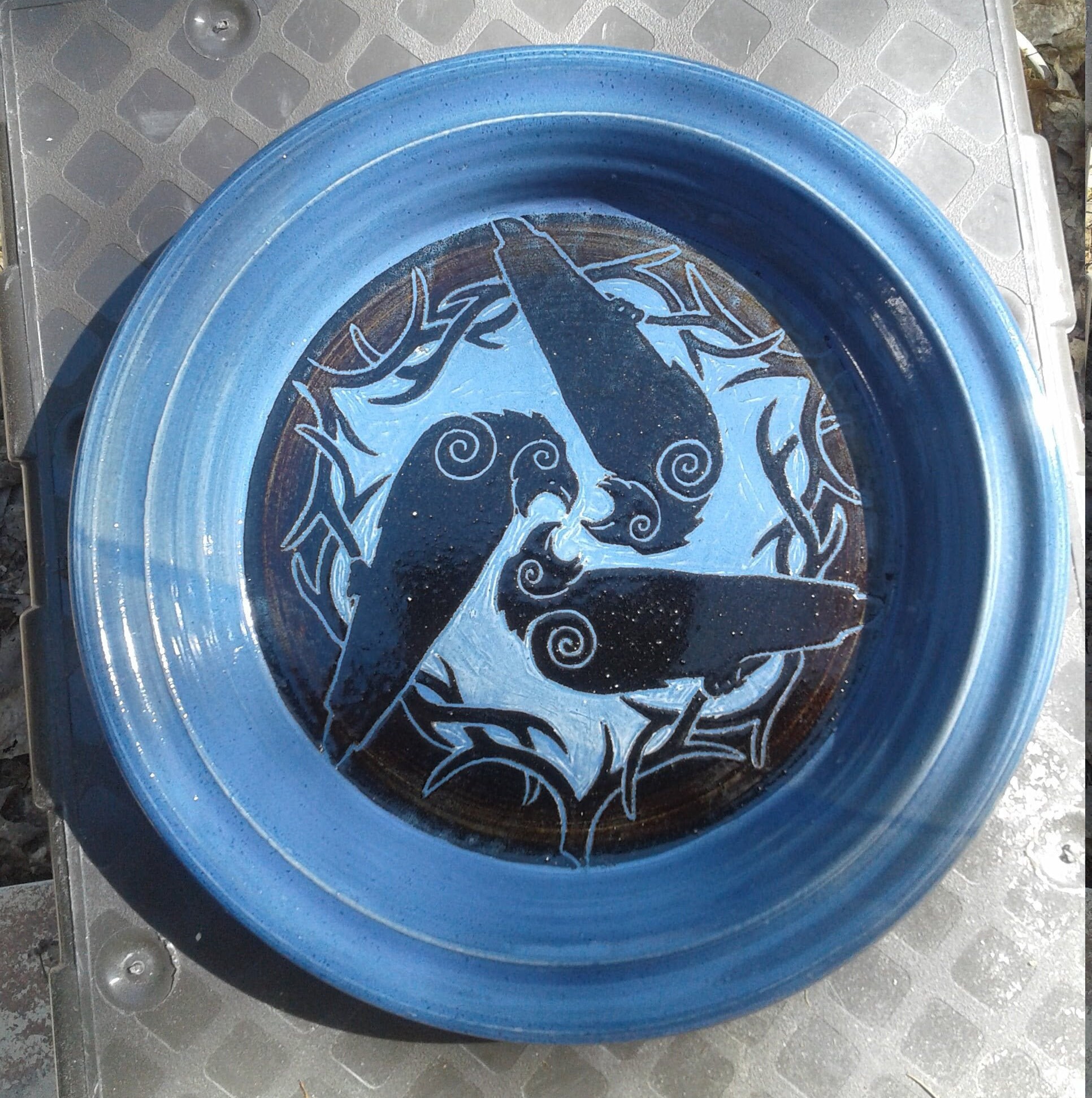 Triple Celtic Ravens Platter | Etsy