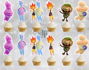 Elemental Cupcake Toppers - Etsy