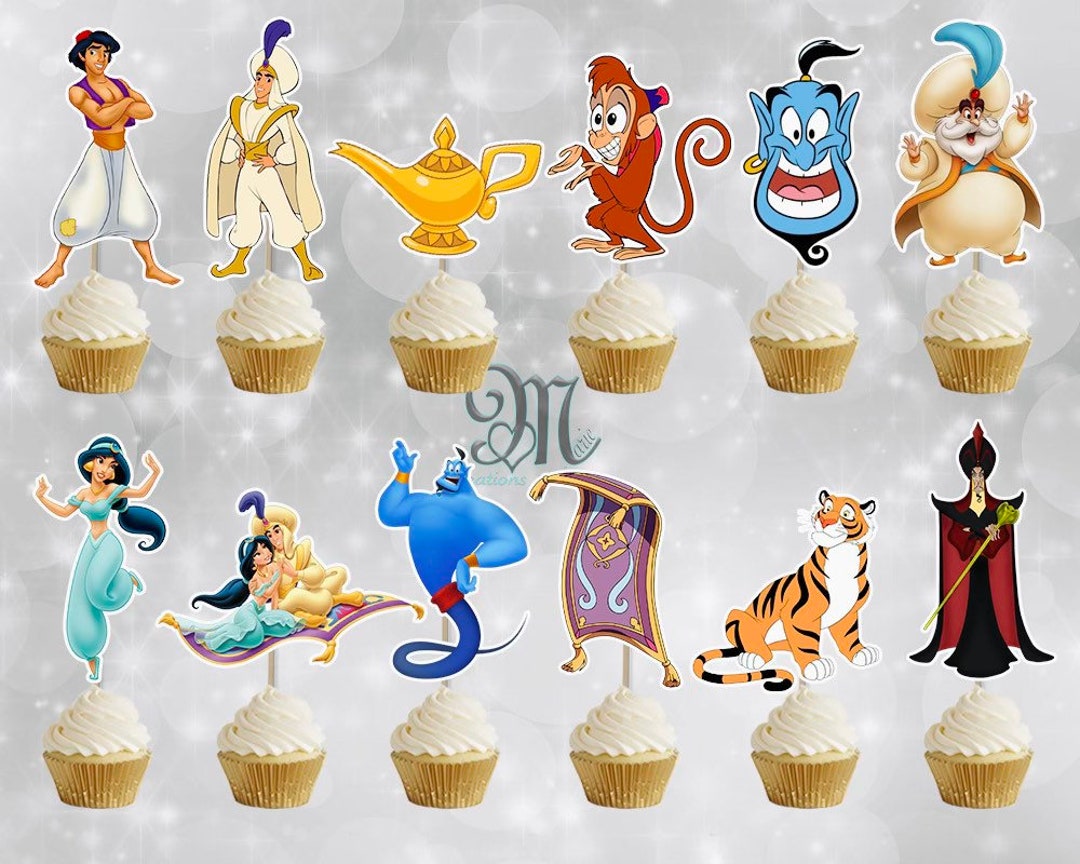 Aladdin Cupcake Toppers, Birthday Party Cupcake Toppers - Etsy