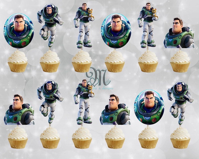 Buzz Lightyear Cupcake Toppers, Birthday Party Cupcake Toppers - Etsy