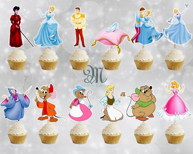 Cinderella Cupcake Toppers: Birthday Party Decorations - Etsy
