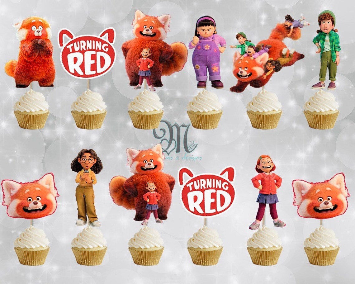 Turning Red Cupcake Toppers: Birthday Party Decorations - Etsy