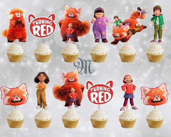 Turning Red Cupcake Toppers Birthday Party Cupcake Toppers - Etsy