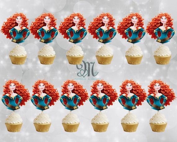 Merida Brave Cupcake Toppers Disney Merida Princess Cupcake - Etsy