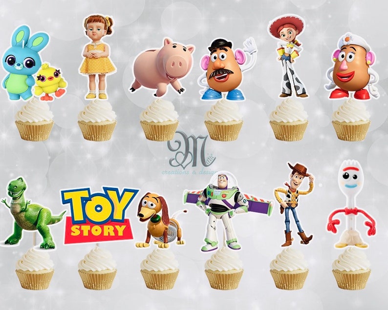 Toy Story 4 Cupcake Toppers Birthday Party Cupcake Toppers | Etsy
