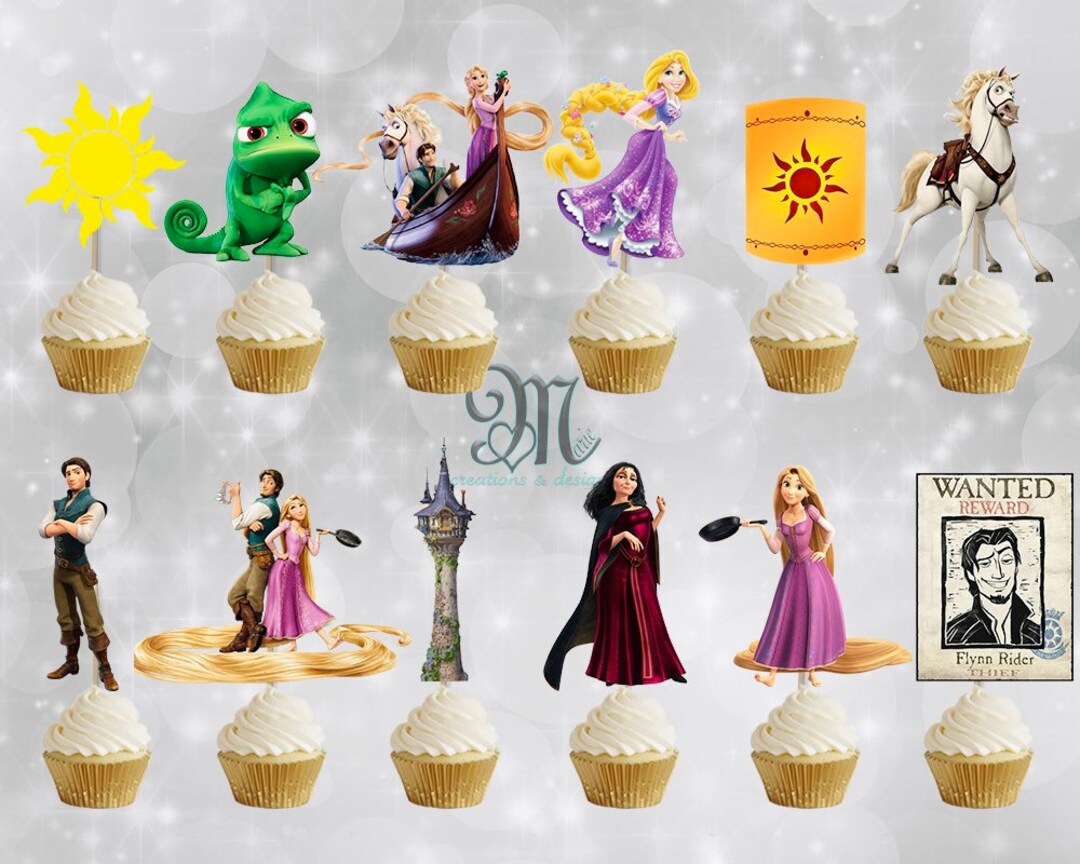 Rapunzel Tangled Cupcake Toppers, Princess Party Decorations - Etsy