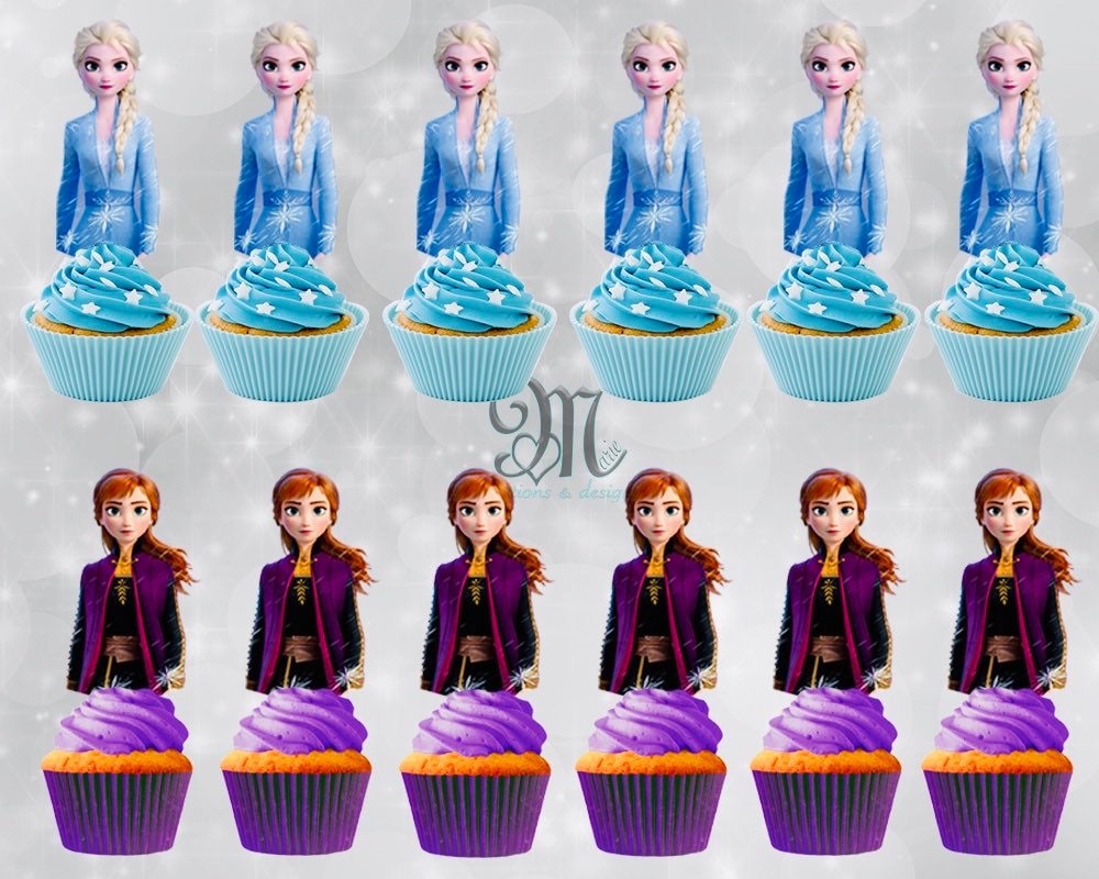 Frozen 2 Cupcake Toppers Disney Princesses Cupcake Toppers | Etsy