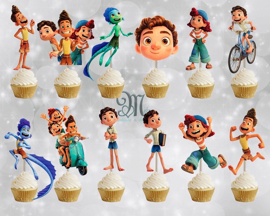 Luca Birthday Cupcake Toppers, Disney Party Decor - Etsy