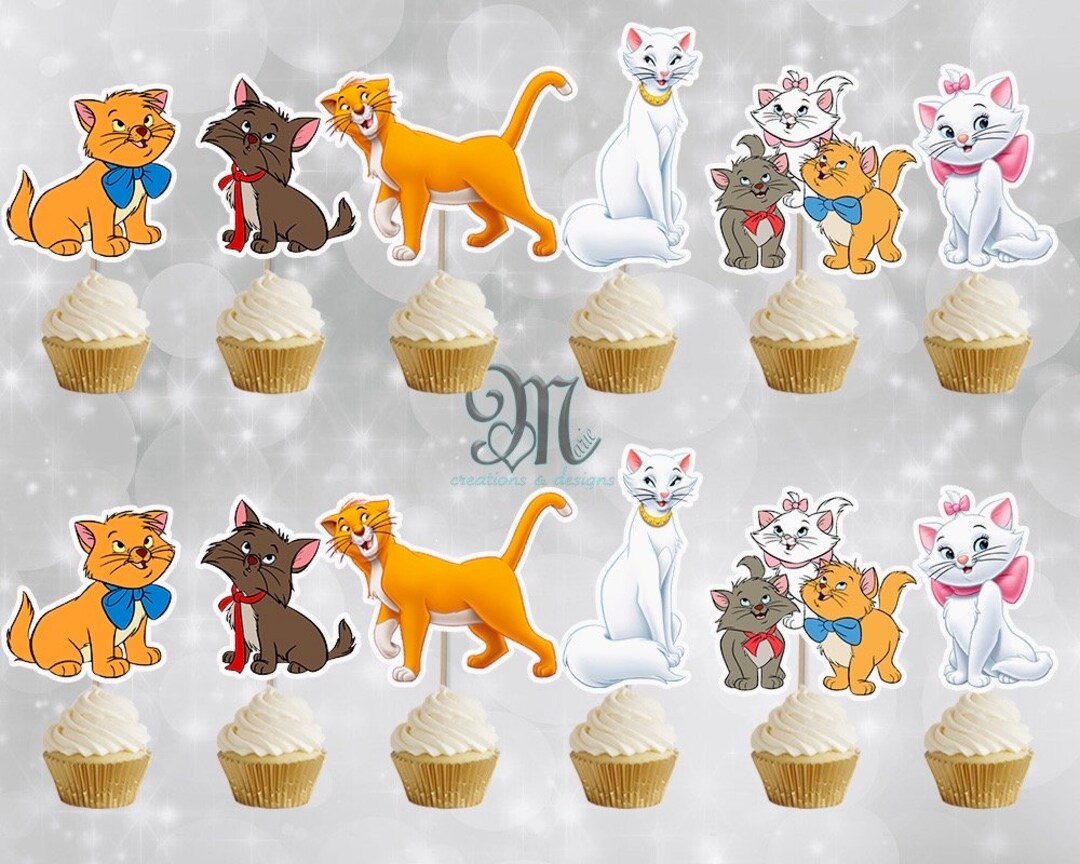 The Aristocats Cupcake Toppers The Aristocats Birthday Party Cupcake