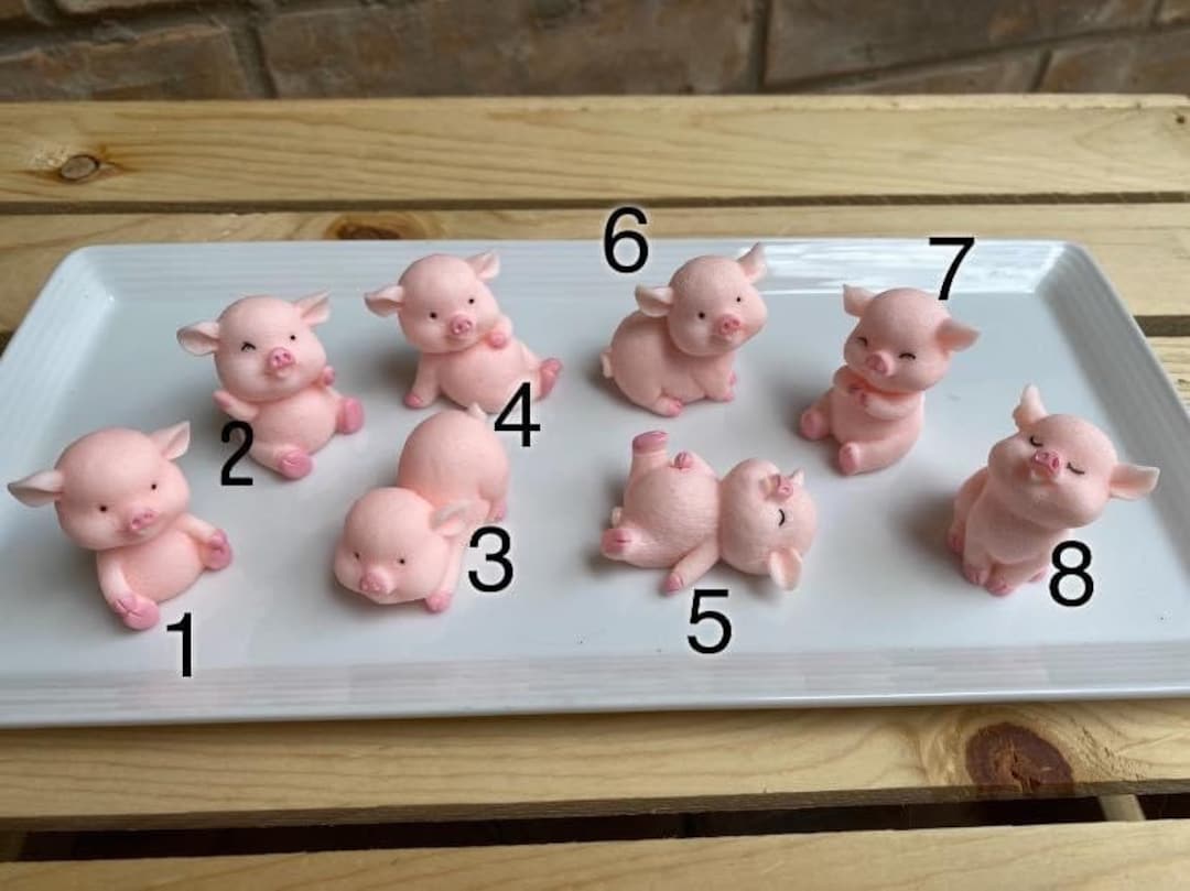 Little Pigs, Realistic Silly Pig Set, Pig Cabochons, Dollhouse Figurine ...