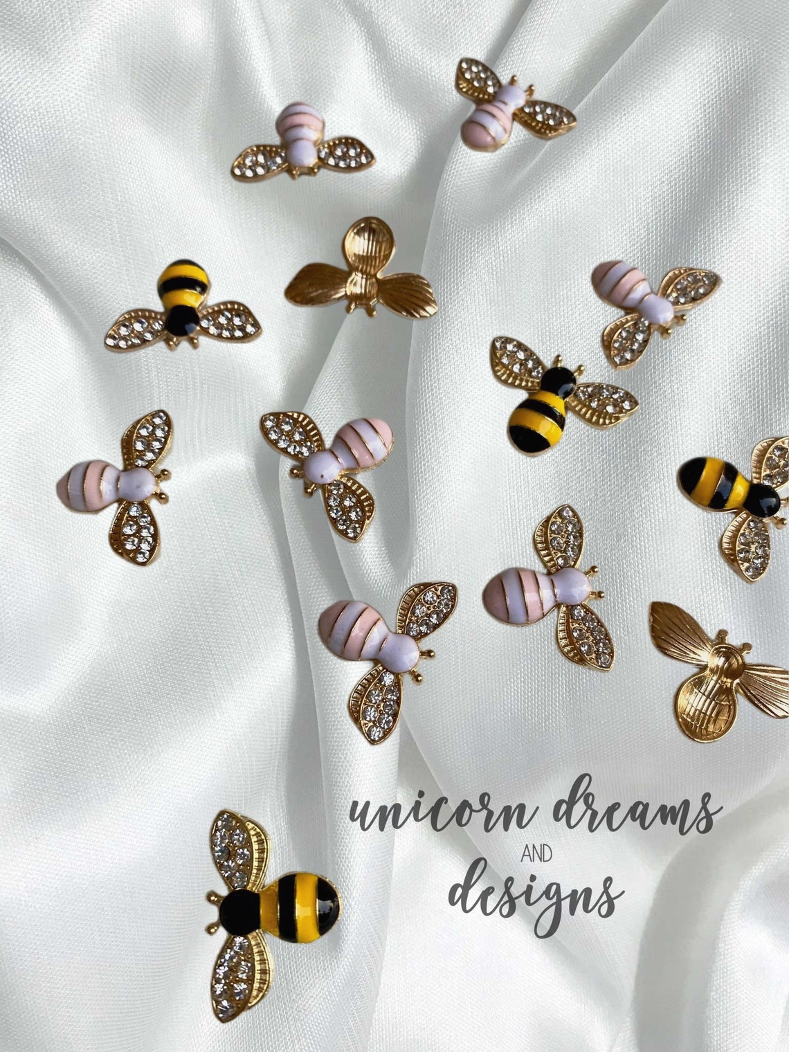 Faux Bling Bees, Metallic Sparkle Bees, Cabochons, Dollhouse ...