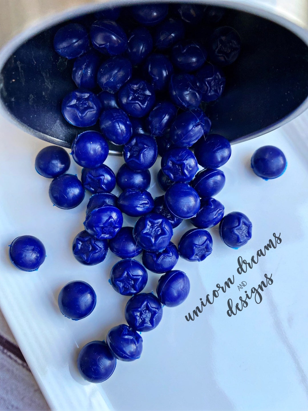 Faux Fruit, Realistic Plastic Blueberry Pieces Wedges Slices, Cabochons ...