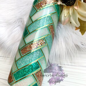 Surfside Herringbone Tumbler, Herringbone Tumblr, Personalized Coffee ...