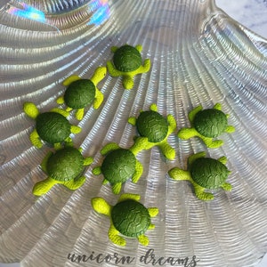 Faux Turtles, Realistic Sea Turtle Figures, Tropical Animal Cabochons ...