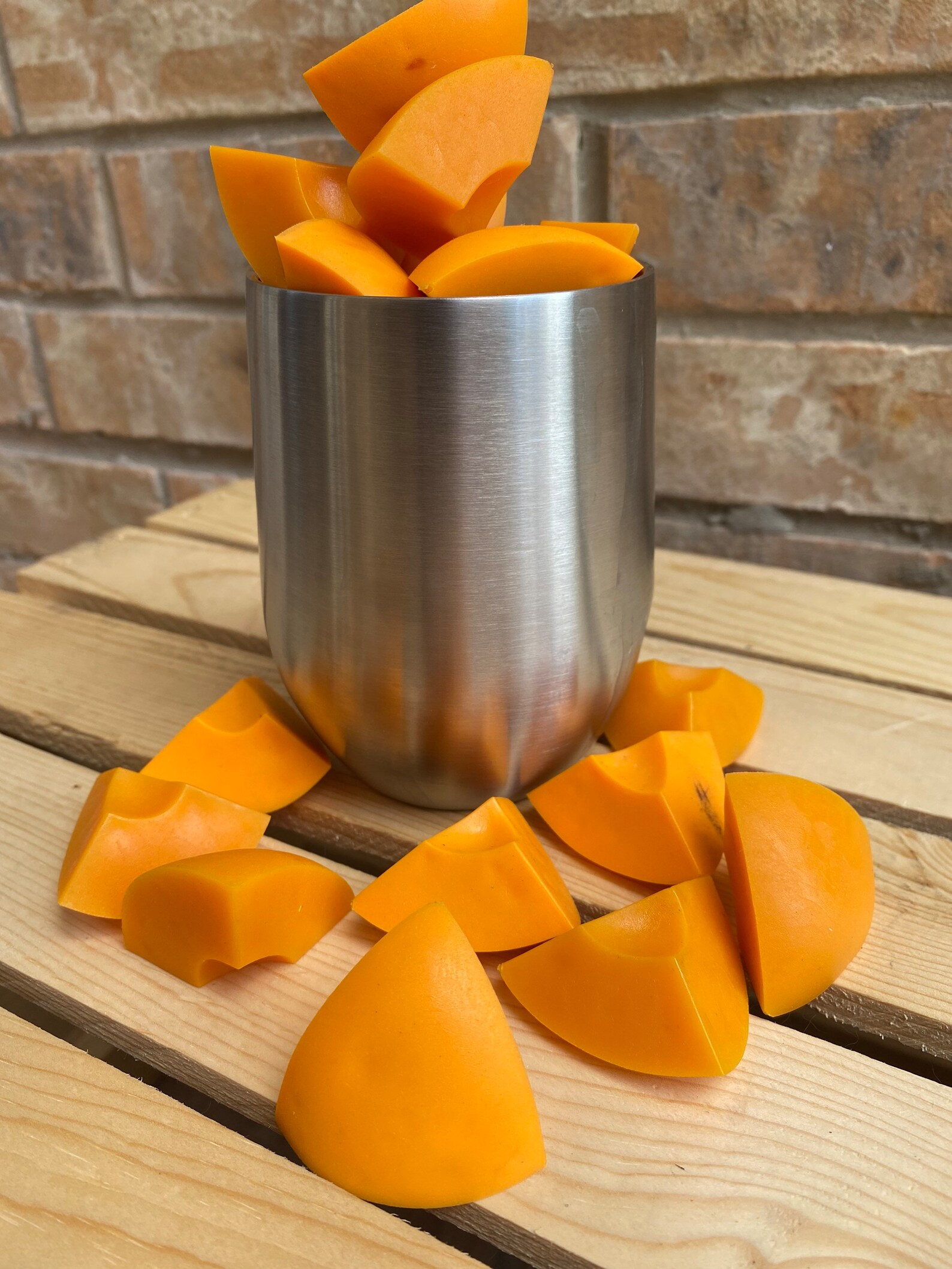 Faux Fruit, Realistic Peach Pieces Wedges Slices Blocks, Cabochons ...