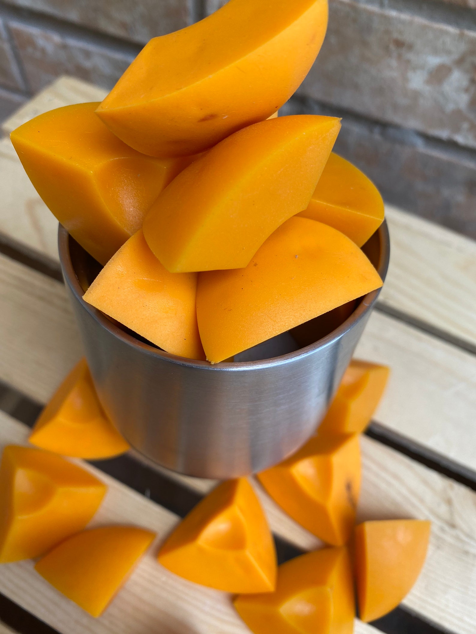 Faux Fruit, Realistic Peach Pieces Wedges Slices Blocks, Cabochons ...