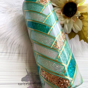 Surfside Herringbone Tumbler, Herringbone Tumblr, Personalized Coffee ...