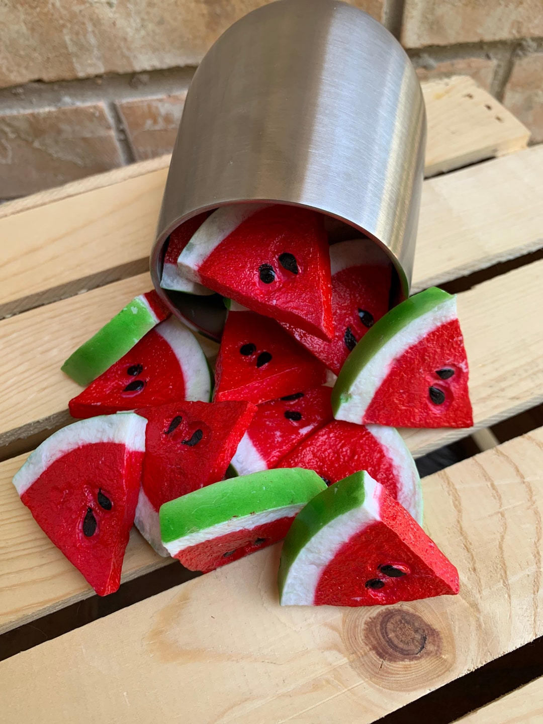 Faux Fruit, Realistic Watermeon Pieces Wedges Slices, Cabochons ...