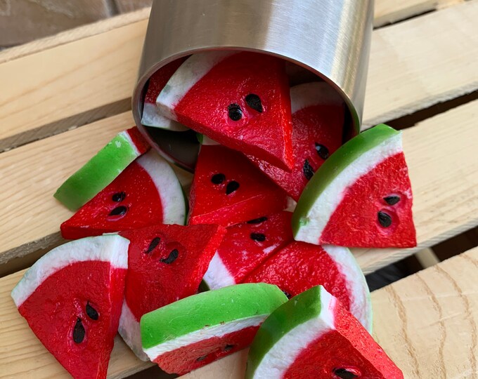 Faux Fruit, Realistic Watermeon Pieces Wedges Slices, Cabochons ...