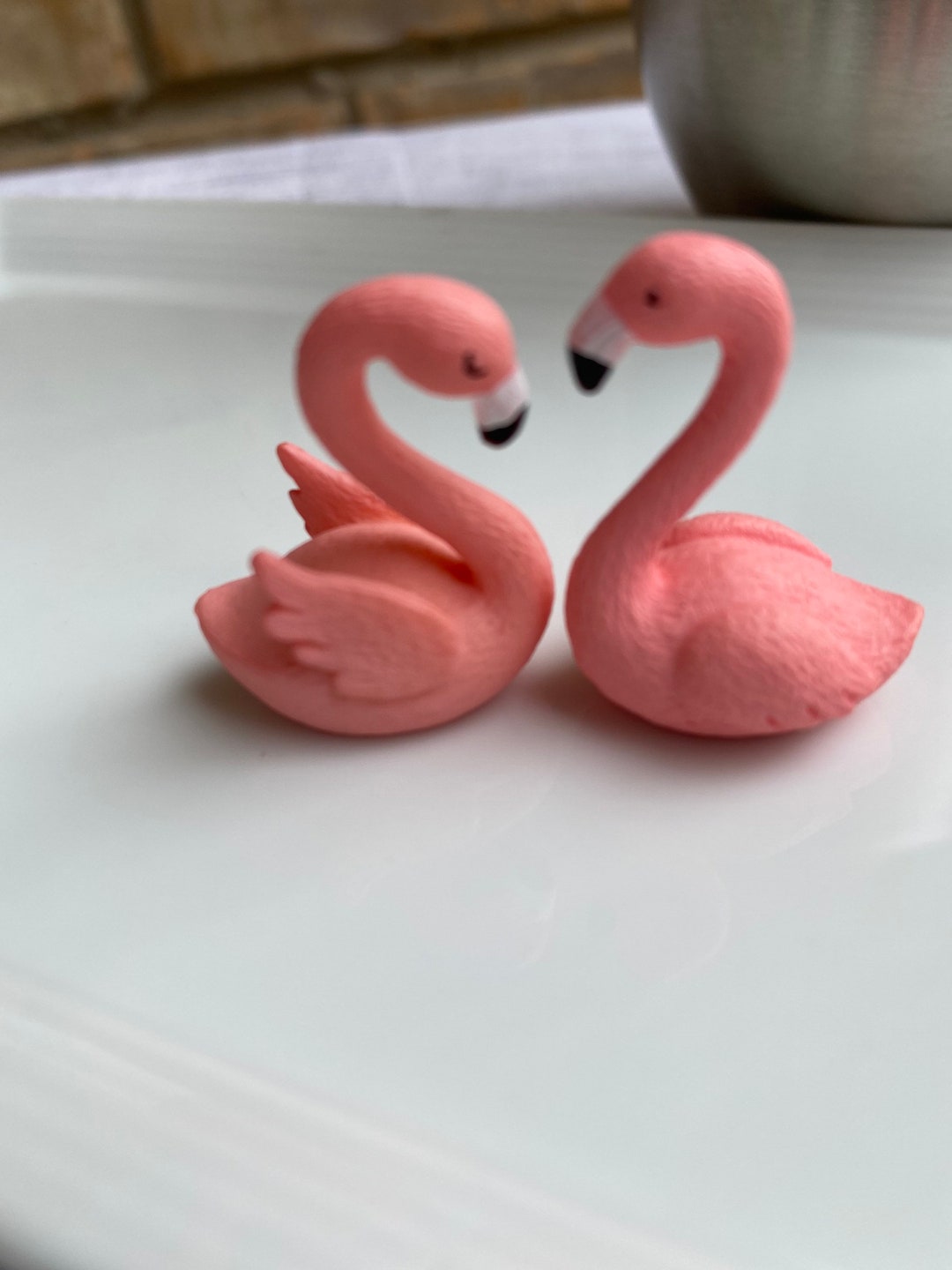 Faux Flamingos, Realistic Flamingo Figures, Tropical Animal Cabochons ...