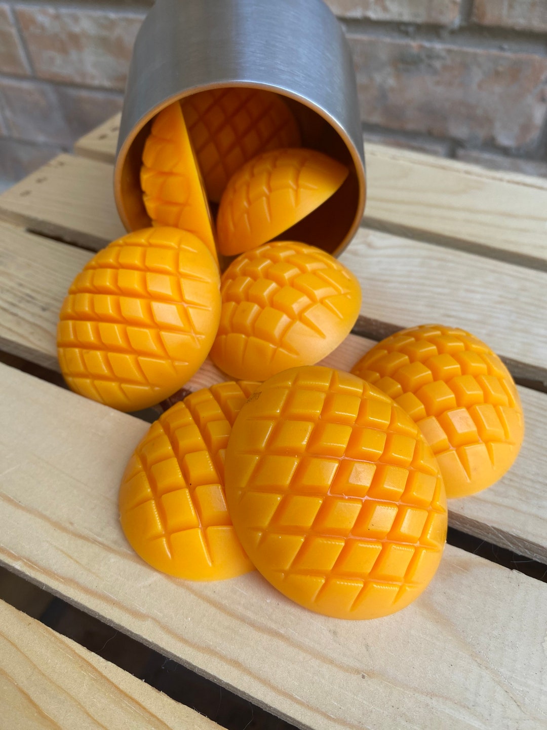 Faux Fruita, Realistic Mango Pieces Wedges Slices Blocks, Cabochons ...