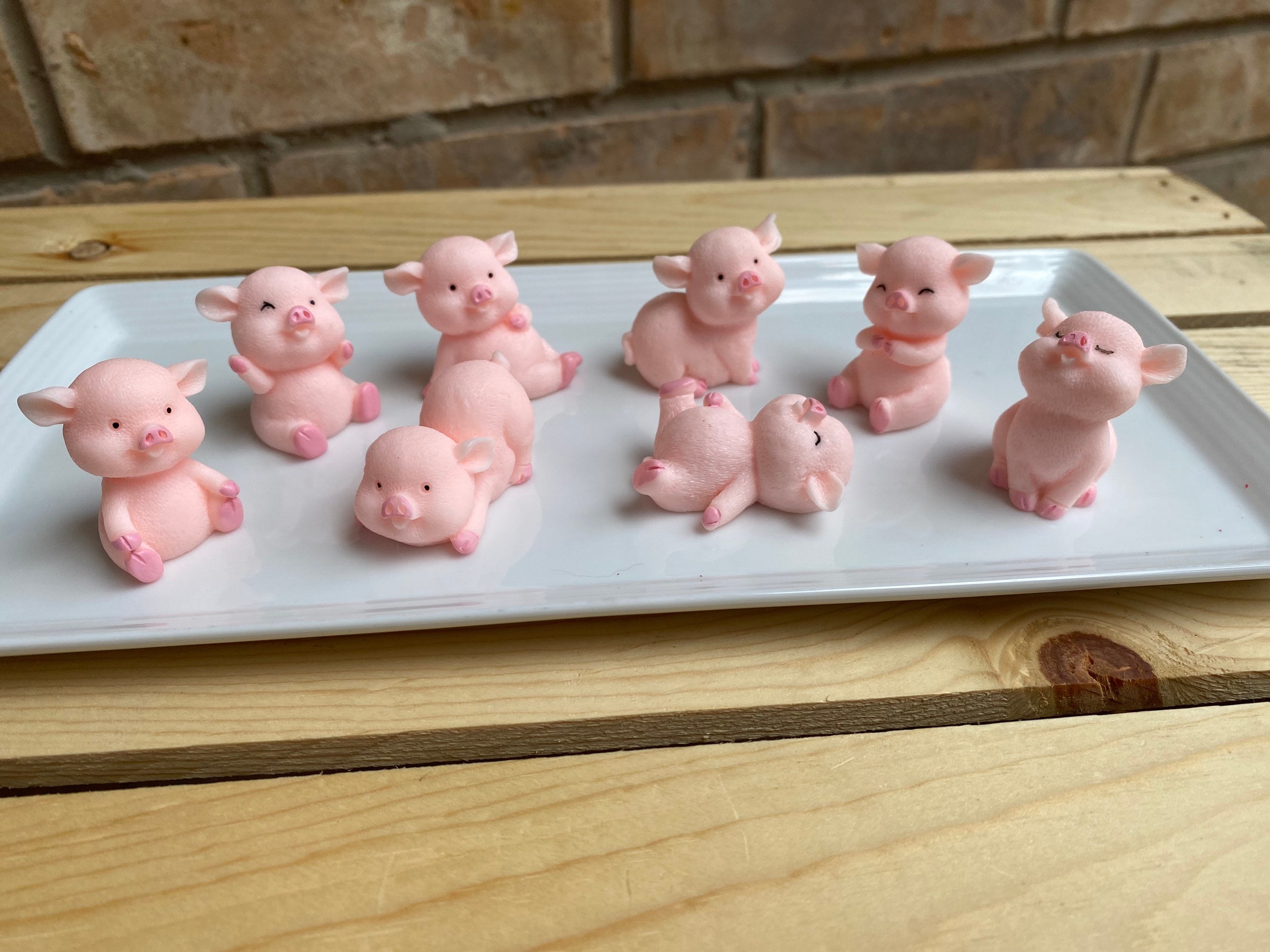Little Pigs Realistic Silly Pig Set Pig Cabochons Dollhouse - Etsy