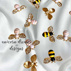 Faux Bling Bees, Metallic Sparkle Bees, Cabochons, Dollhouse ...