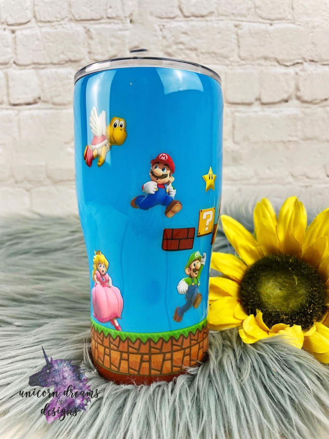 Super Mario Tumbler, Mario Bros Tumbler, - Stainless Steel Dipped ...