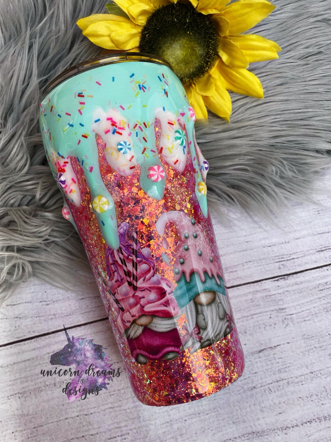 Pink Milkshake Gnome Tumbler, Gnome Tumblr, Coffee Tumbler, Drip Cup ...