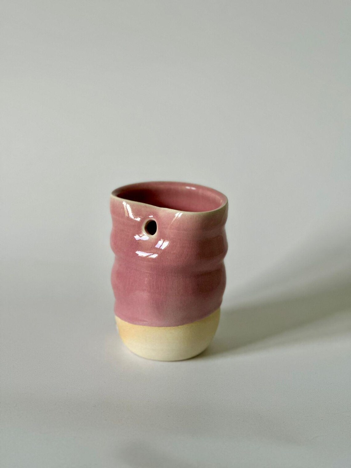 Pink Ceramic Coffee Cup With Metallic Straw | Handmade Ceramic Cup Pink ...