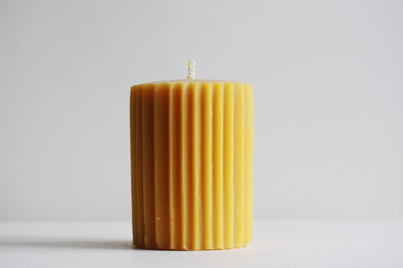 Fluted Pillar Candles/ Candle Pillar Candle Beeswax Candles - Etsy