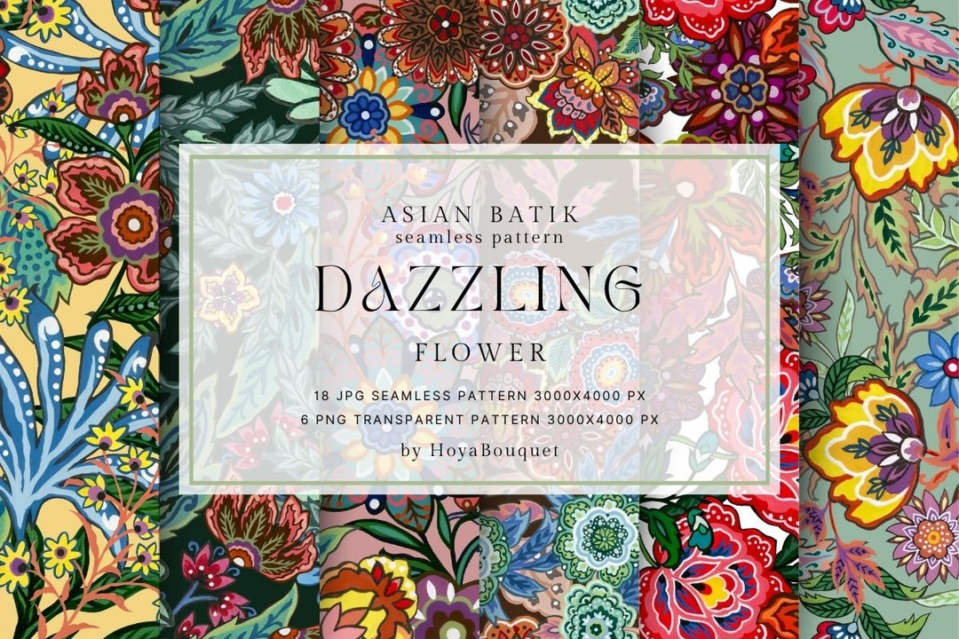 Asian Batik Dazzling Flower Pattern Collection - Etsy