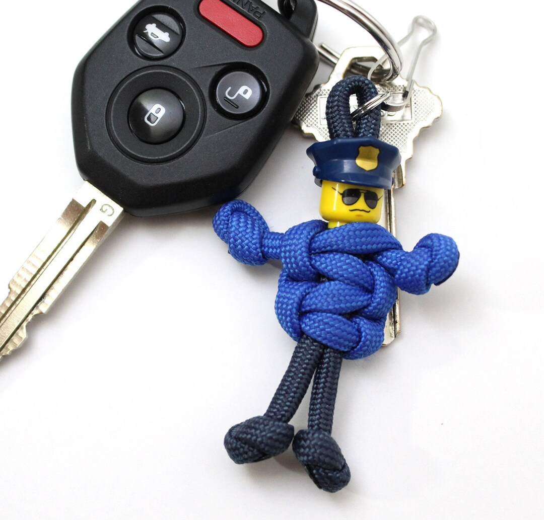 Policeman Paracord Keychain, Zipper Pull, Police Officer Gift, Backpack ...