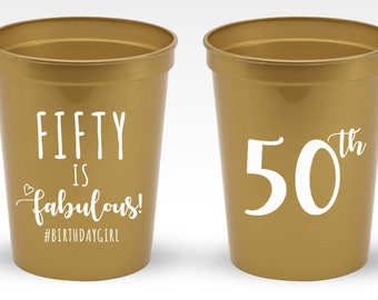 Personalized 50th Birthday Cups - Etsy