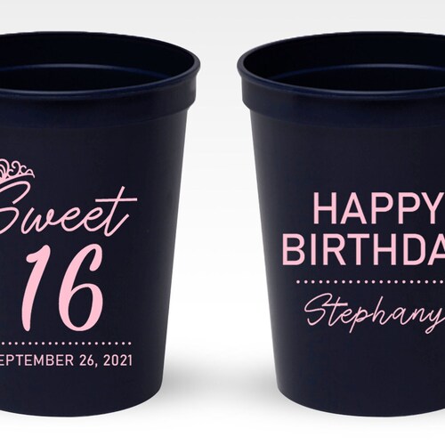 Sweet 16 Party Favor Cups 16th Birthday Cups Birthday - Etsy