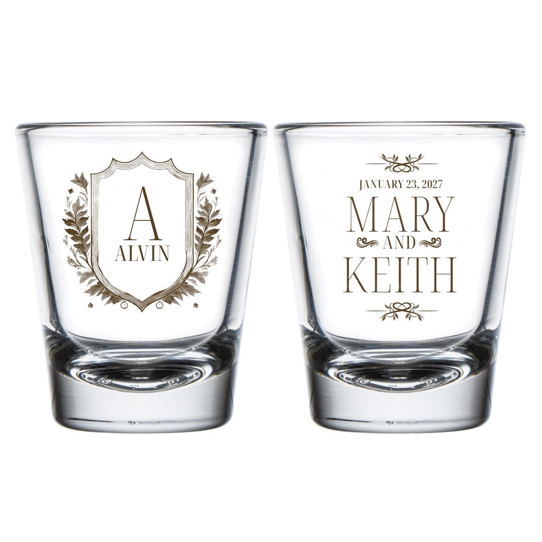 Full Color Shot Glass Wedding Favors, Personalized Full Color Shot ...