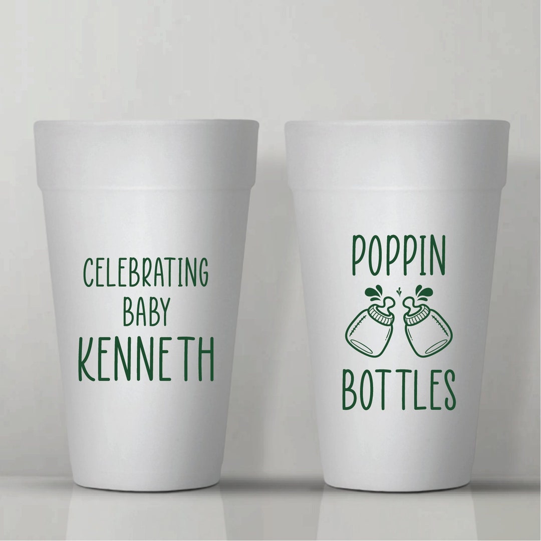 20oz Baby Shower Foam Cups, Custom Foam Cups, Baby Shower Foam Cup ...