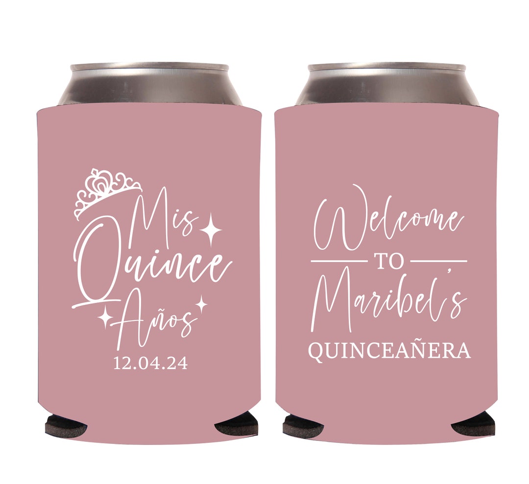 Custom Beer Hugger Favors, Quinceañera Party Favors Beer Huggers ...