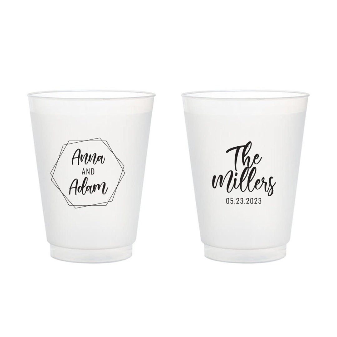 Wedding Frosted Cups, Wedding Beer Cups, Wedding Plastic Cups, Custom ...
