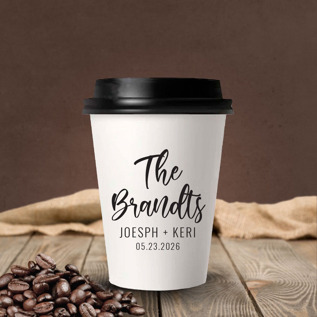 Paper Coffee Cups Wedding Favor, Paper Cup Wedding Favors, Personalized ...