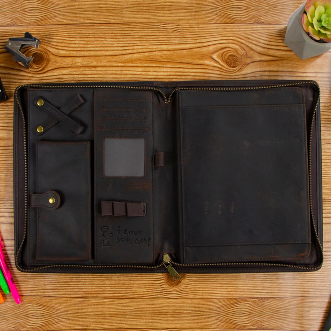Custom Engraved Leather Portfolio Gift Leather Graduation - Etsy