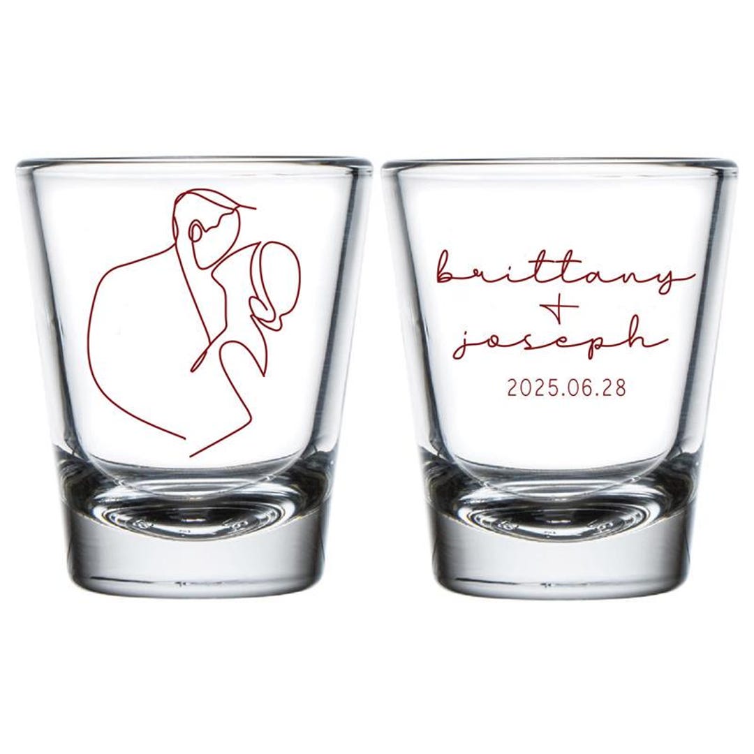 Custom Photo Outline Wedding Shot Glass, Personalized Shot Glass ...