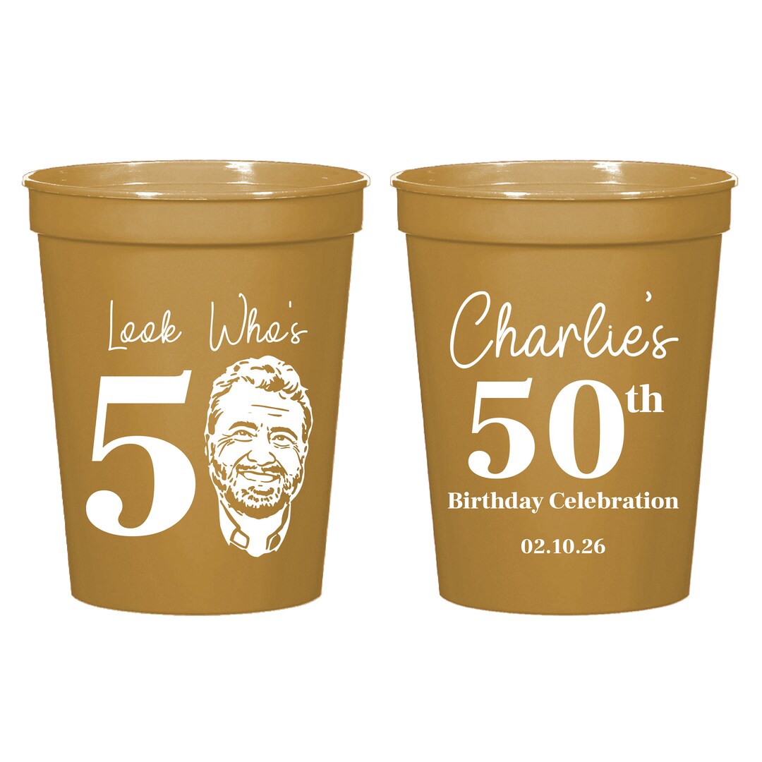 Custom 50th Birthday Stadium Cup, 50th Birthday Stadium Cup Favors ...