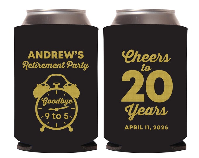 Retirement Party Beer Huggers, Retirement Can Coolers, Custom ...