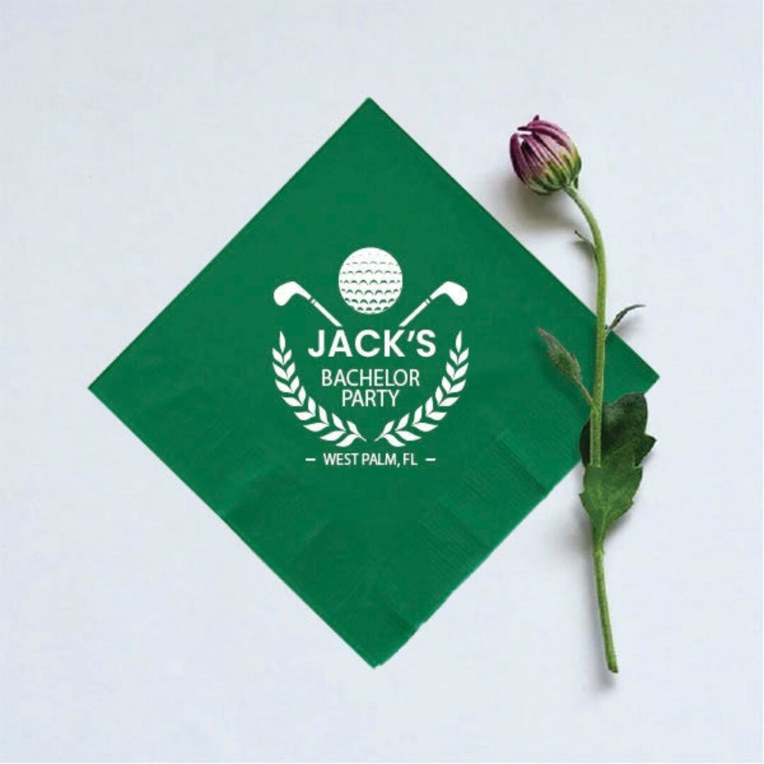 Custom Golf 2ply Cocktail Napkins, Bachelor Party Paper Napkins ...